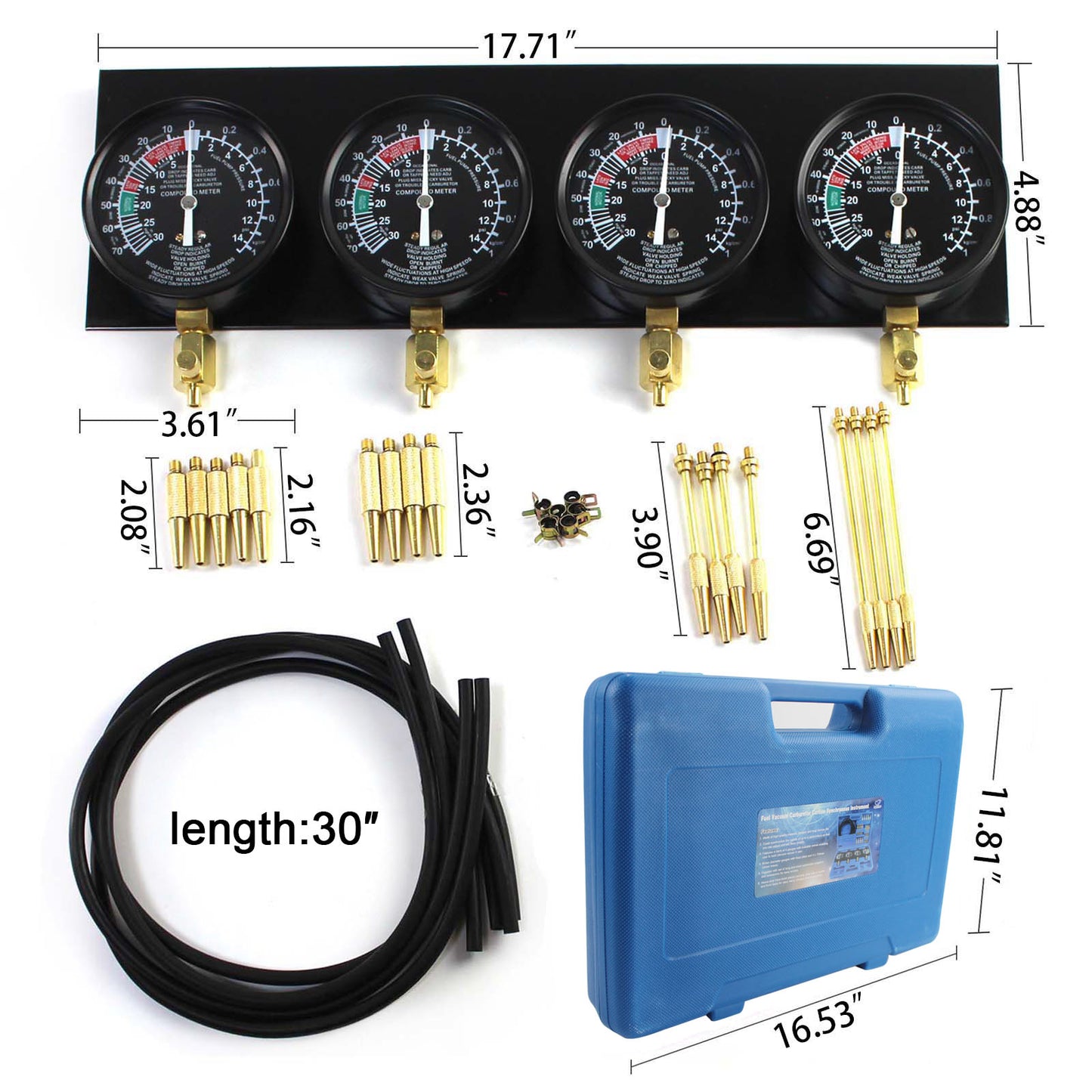 Motorcycle Fuel Vacuum Carburetor Synchronizer Carb Sync Gauge Fit for