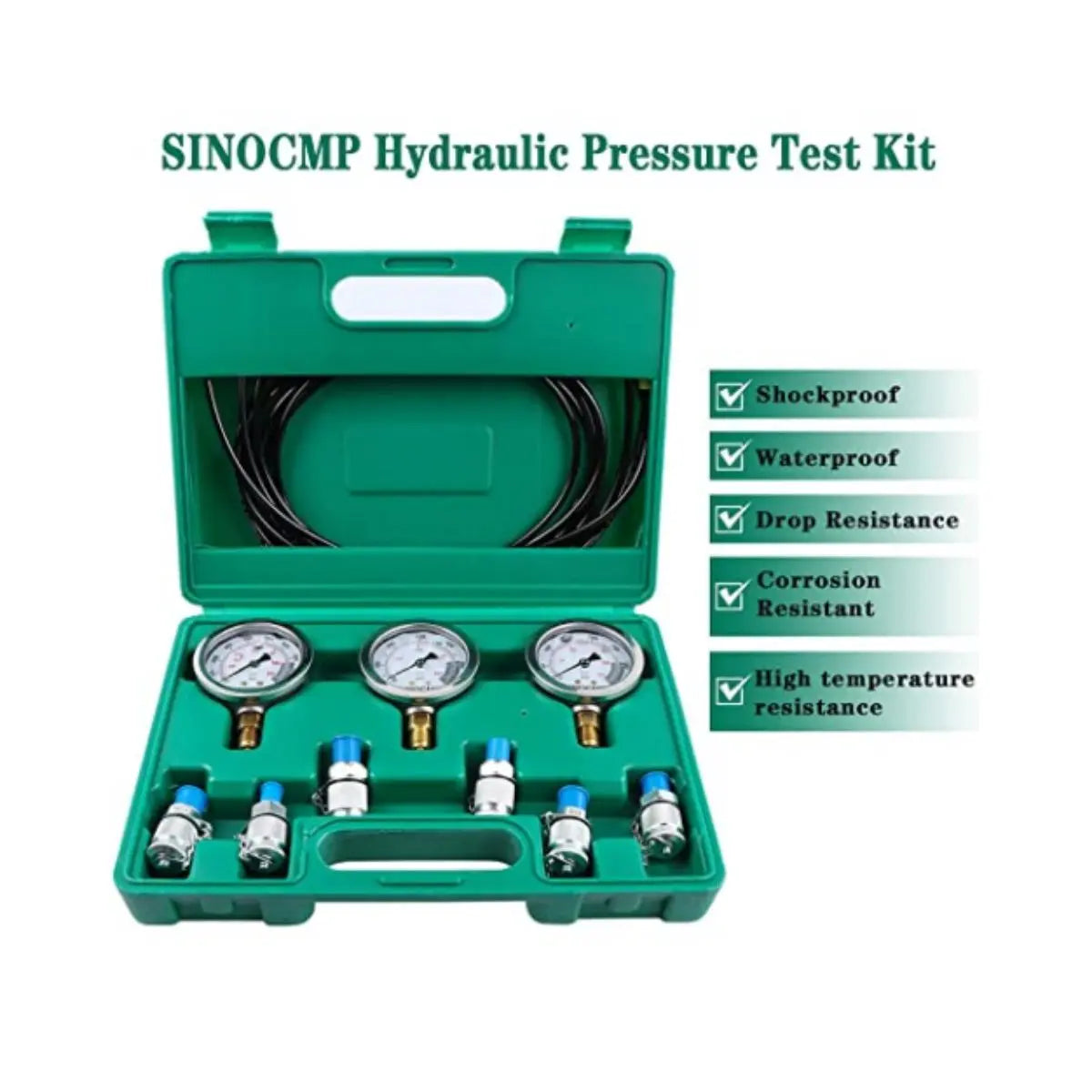 3 Pressure Gauge 6 Test Coupling 3 Test Hose 1 Storage Case Upgraded V