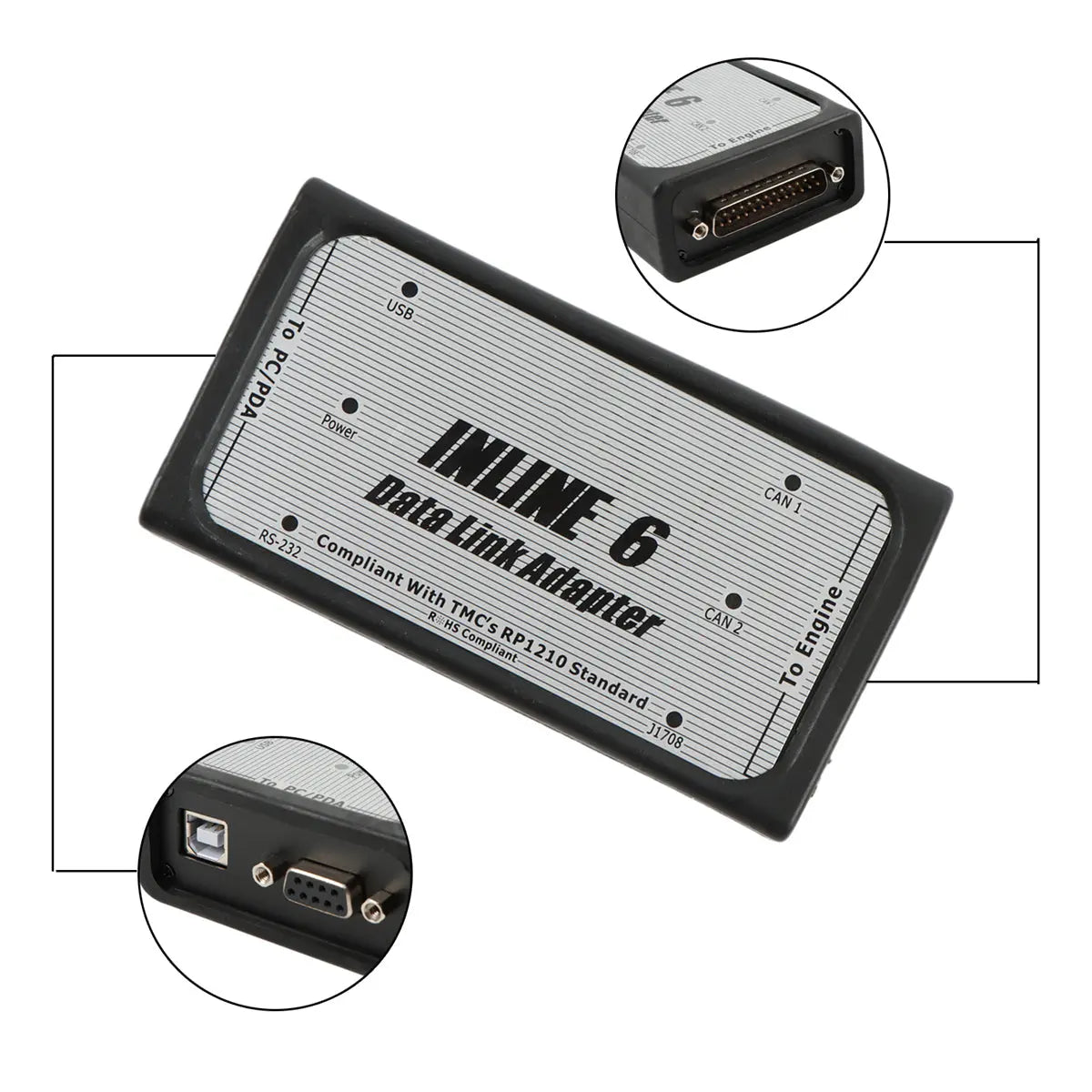 Inline 6 Data Link Adapter 3165033 Fits Cummins Komatsu Diagnostic Sca ...